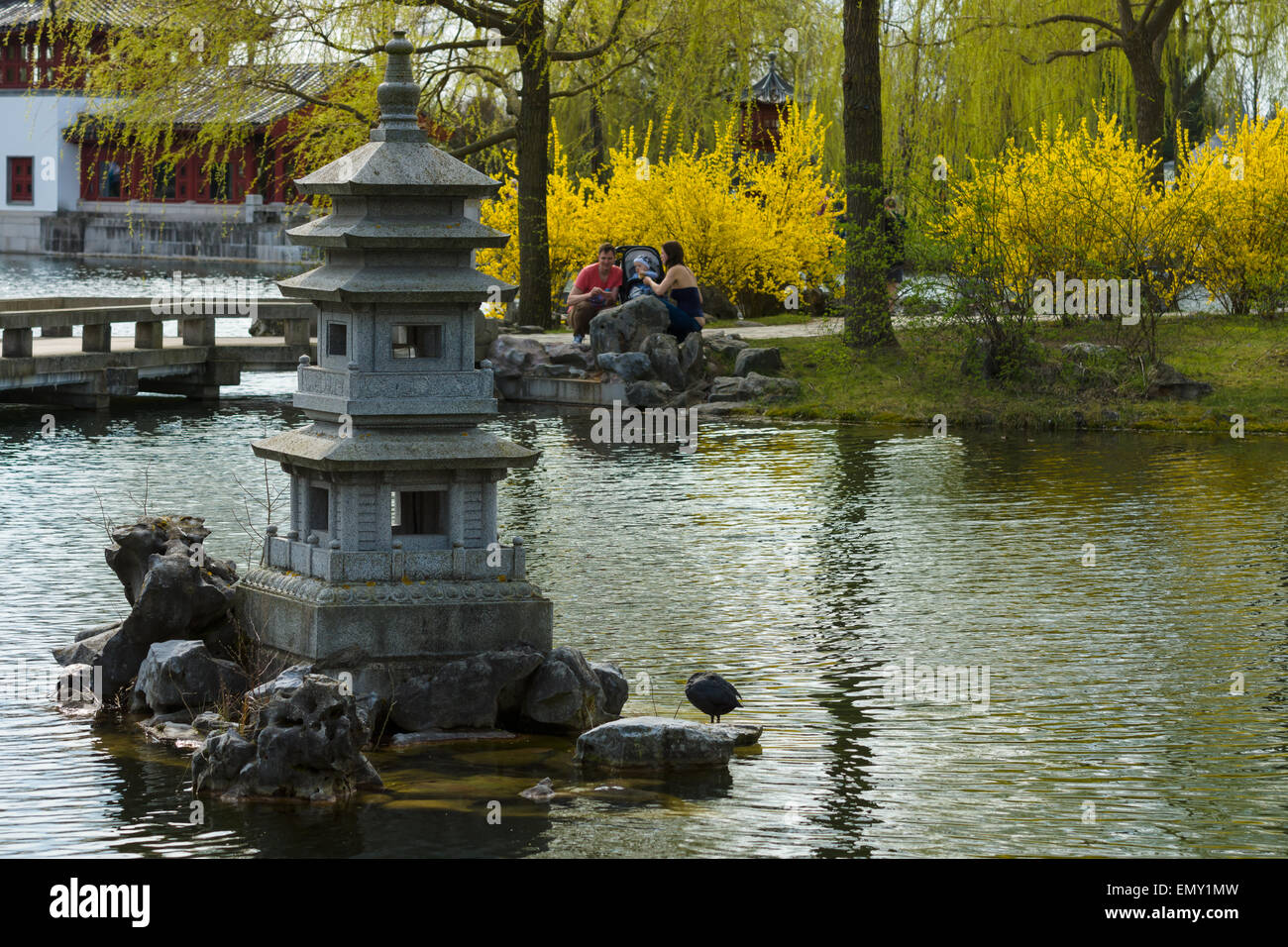 Mini stone pagoda in the Chinese garden Stock Photo - Alamy