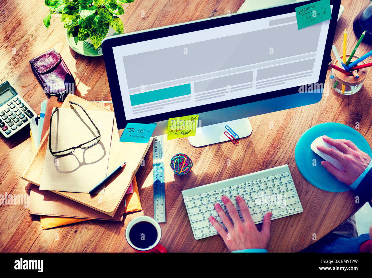 Technology Working Using Computer Office Concept Stock Photo - Alamy