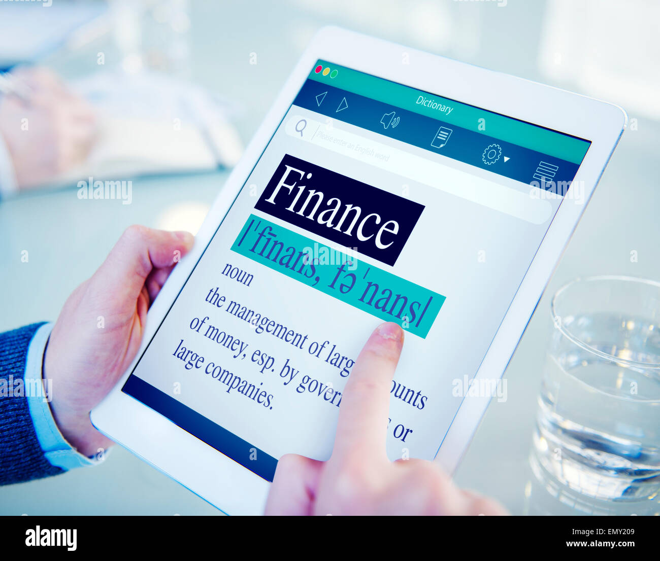 Hands Holding Digital Tablet Dictionary Stock Photo - Alamy