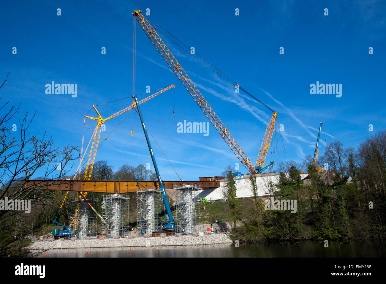 Construction of the Heysham to Lancaster Link Roadworks across the M6 ...