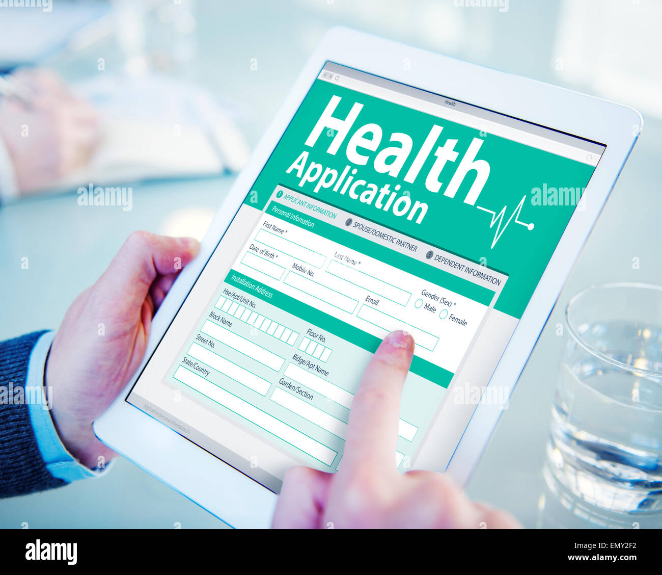 Digital Health Insurance Application Form Concept Stock Photo - Alamy