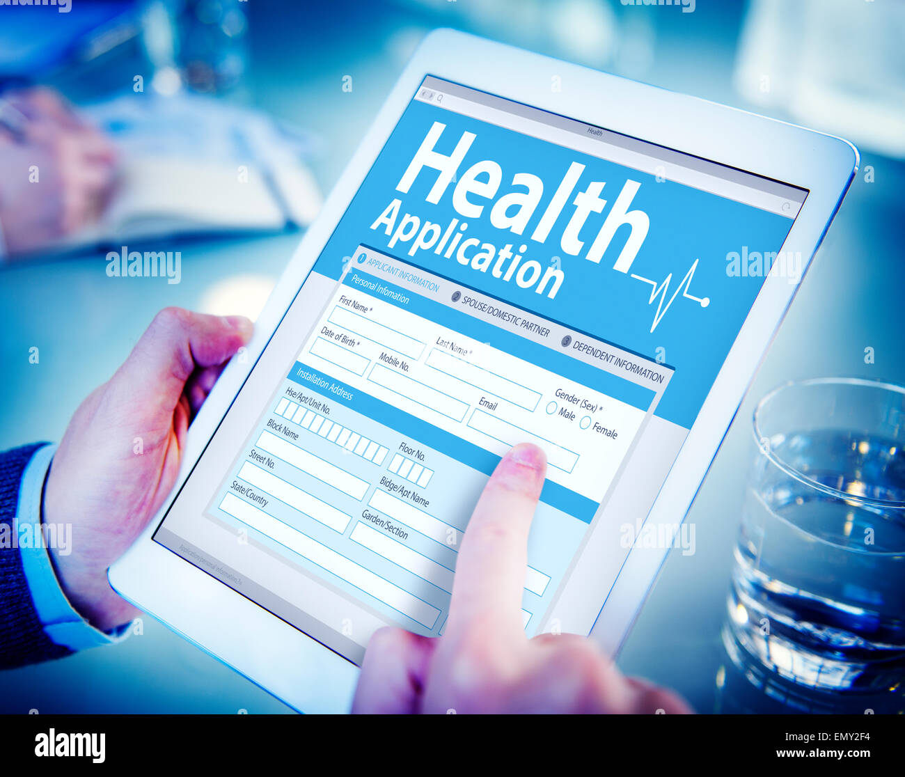 Digital Health Insurance Application Form Concept Stock Photo - Alamy