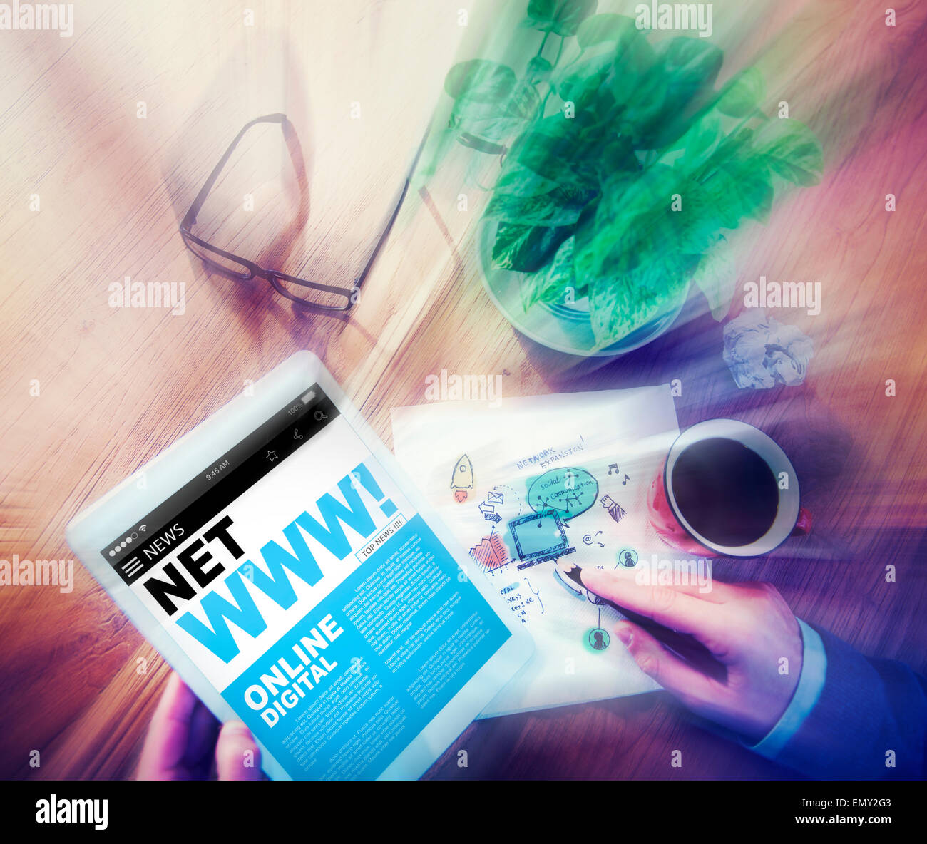 Digital Online News Headline World Wide Web Concept Stock Photo - Alamy