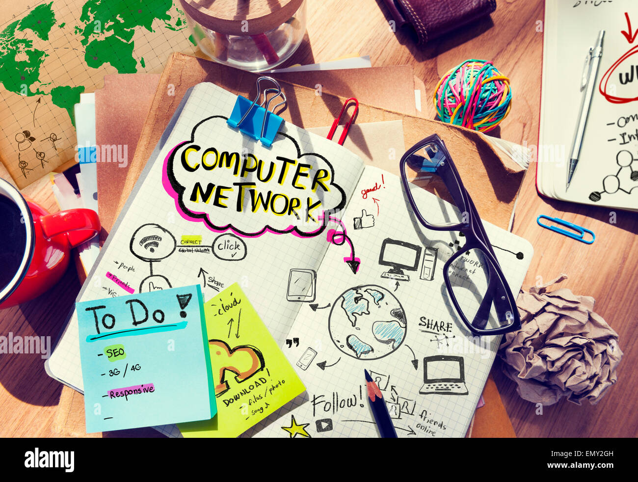 Planning of Computer Network Stock Photo - Alamy