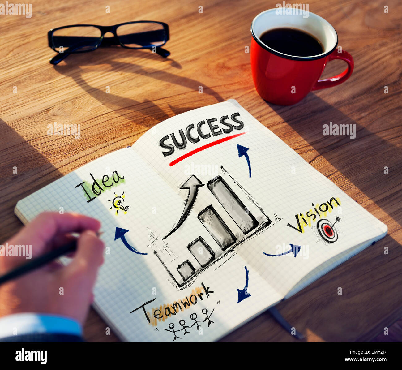Man with a Note and Success Concept Stock Photo - Alamy