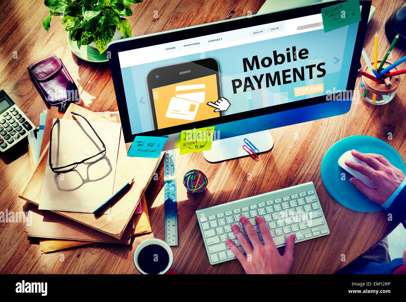 Man Paying Bill on the Internet Stock Photo - Alamy