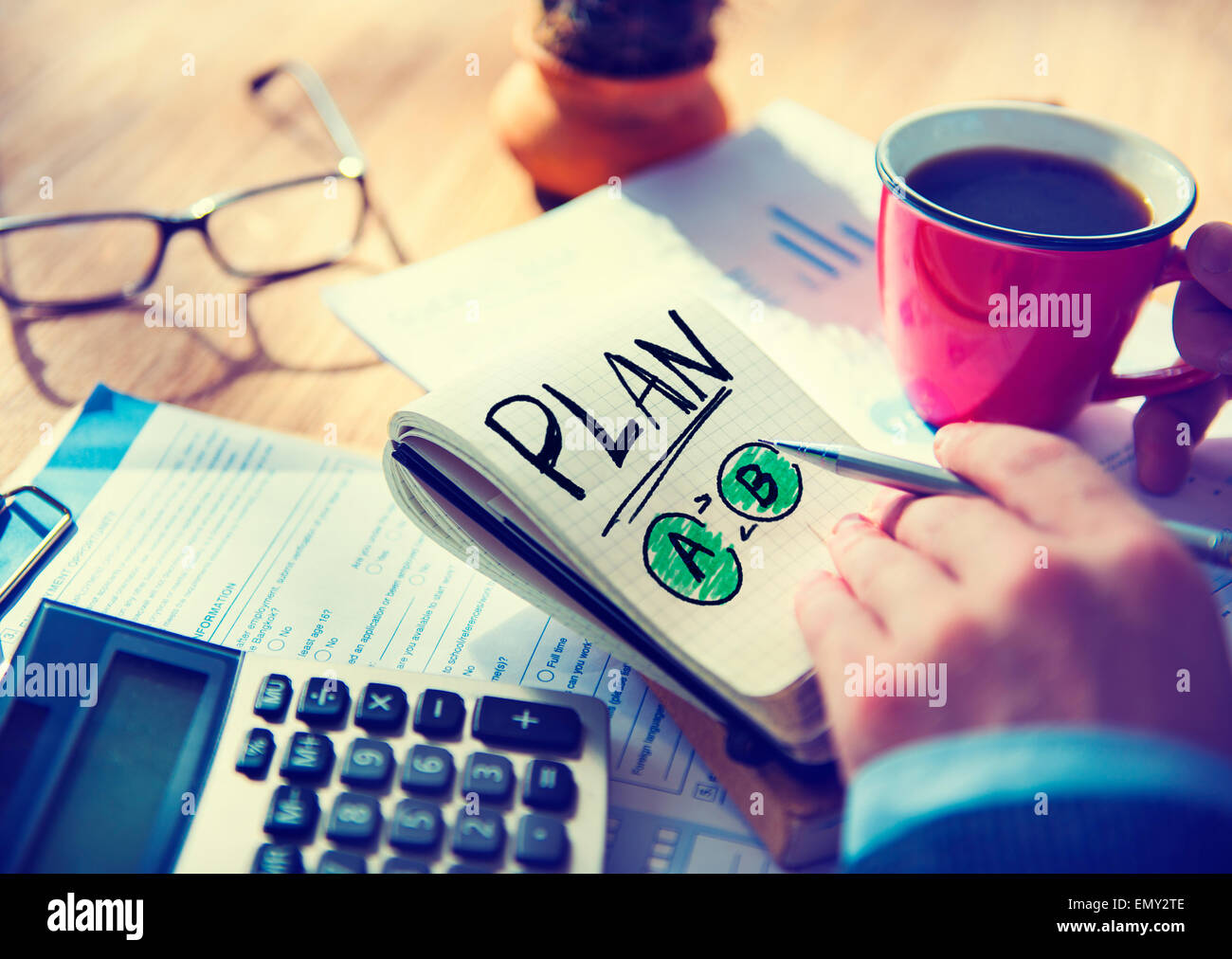 Businessman Notepad Word Plan Concept Stock Photo - Alamy