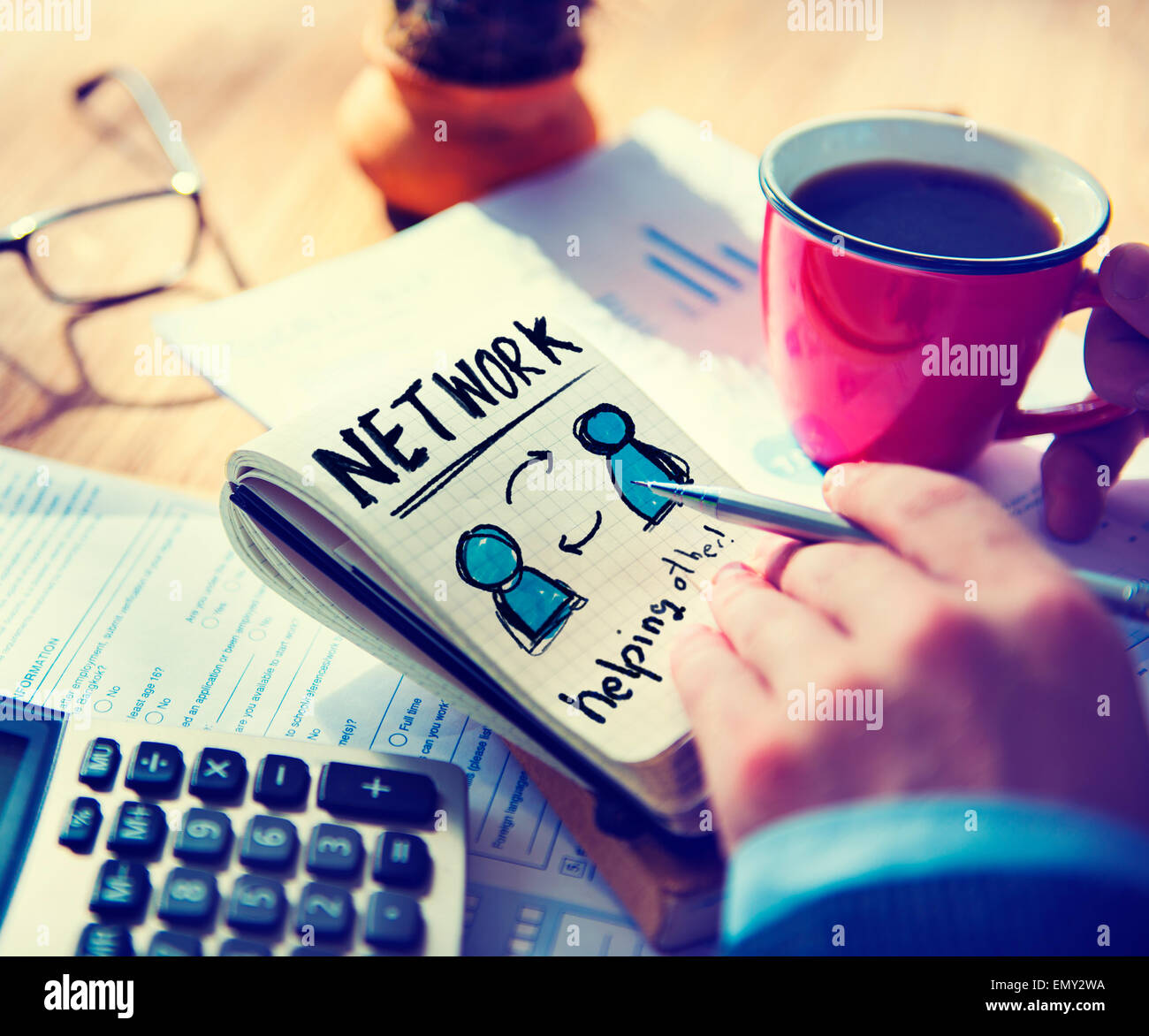 Businessman Network Helping Other Concept Stock Photo - Alamy