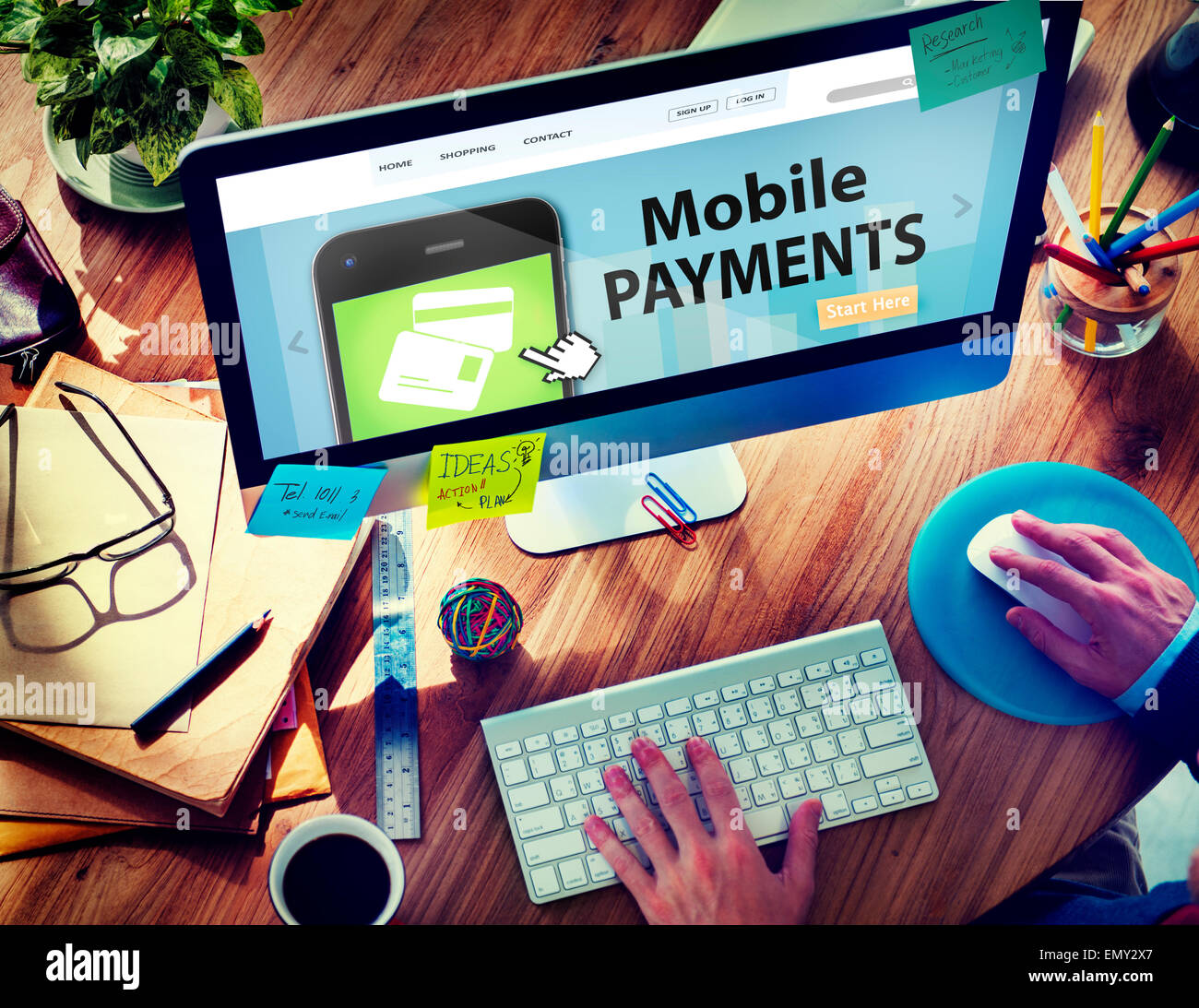 Man Paying Bill on the Internet Stock Photo - Alamy
