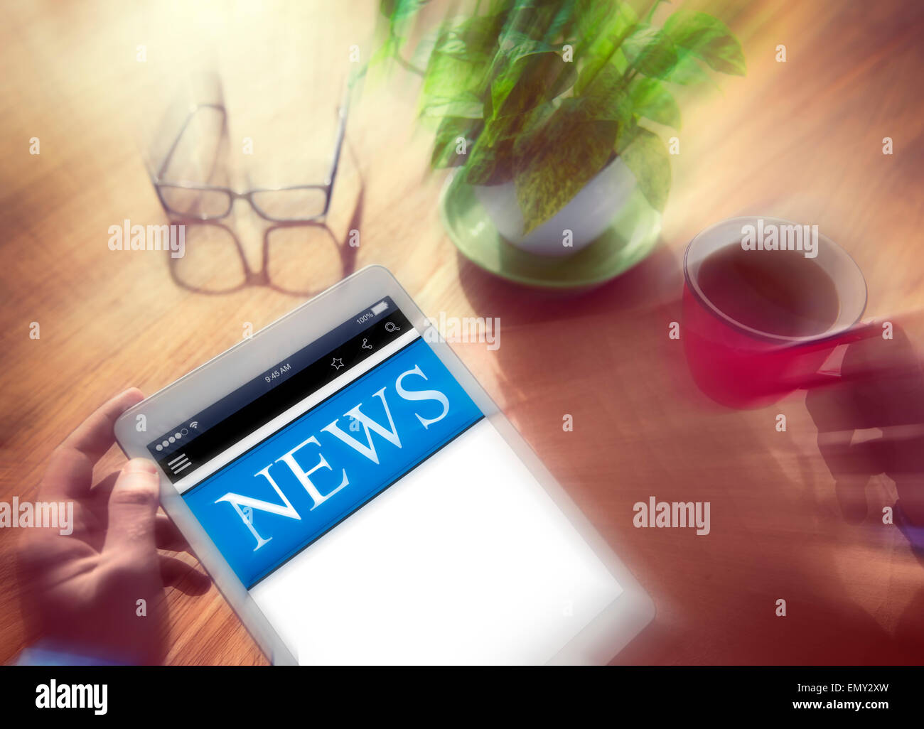 Digital Online Report Update News Concept Stock Photo - Alamy