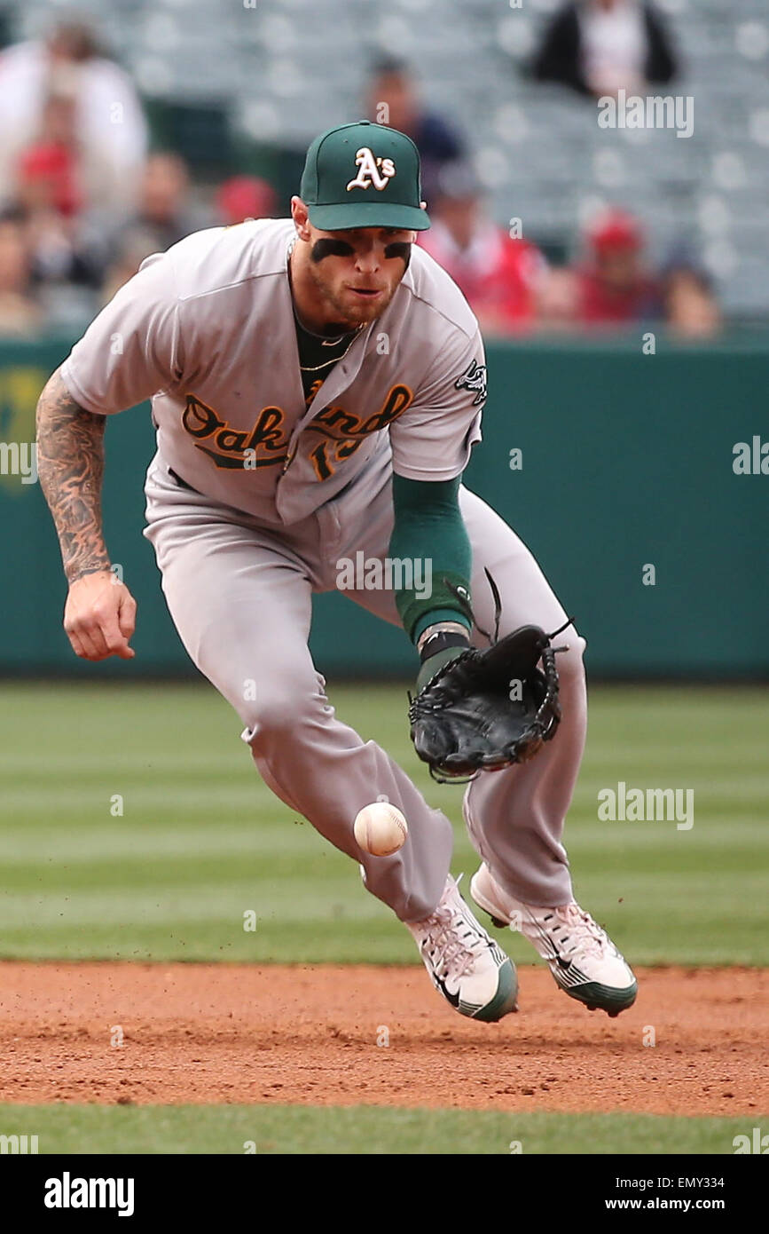 Third For The Out. 23rd Apr, 2015. Oakland Athletics third baseman ...