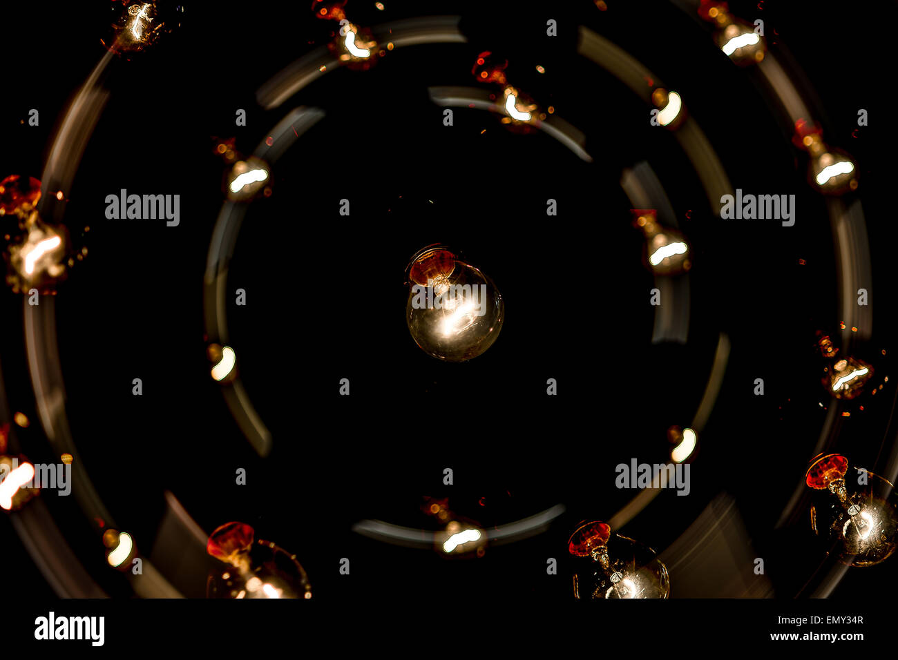 rotating lamps in a dark backround Stock Photo - Alamy