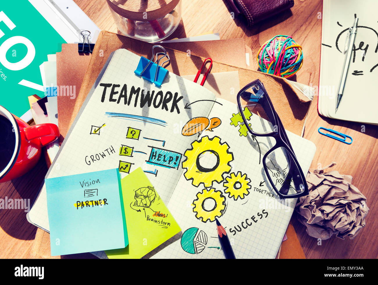 Teamwork Team Together Collaboration Desk Office Workplace Concept ...