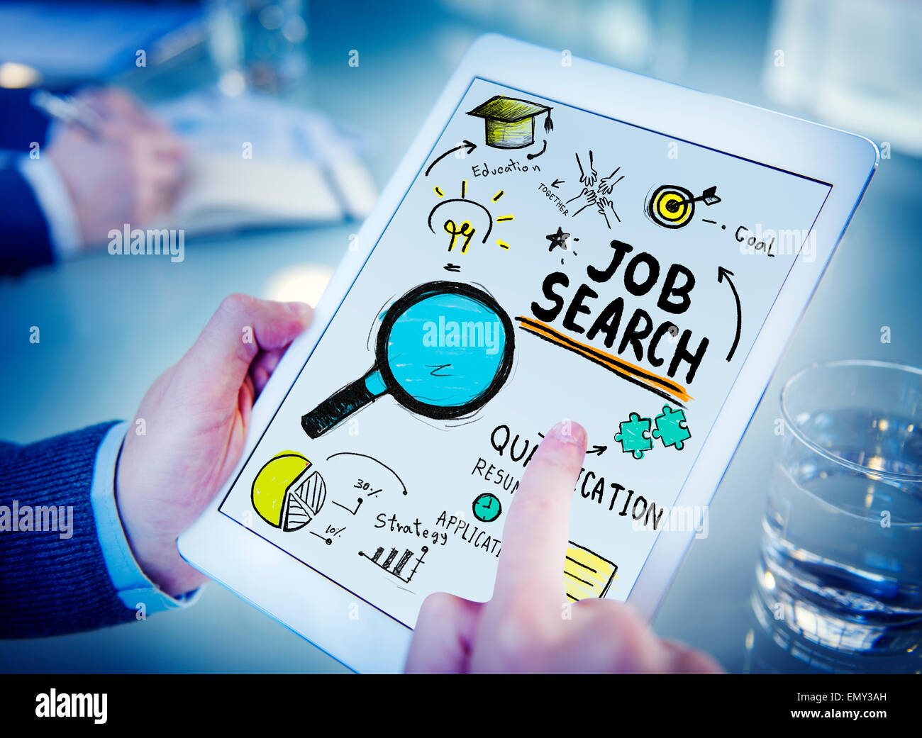 Businessman Digital Devices Job Search Online Concept Stock Photo - Alamy