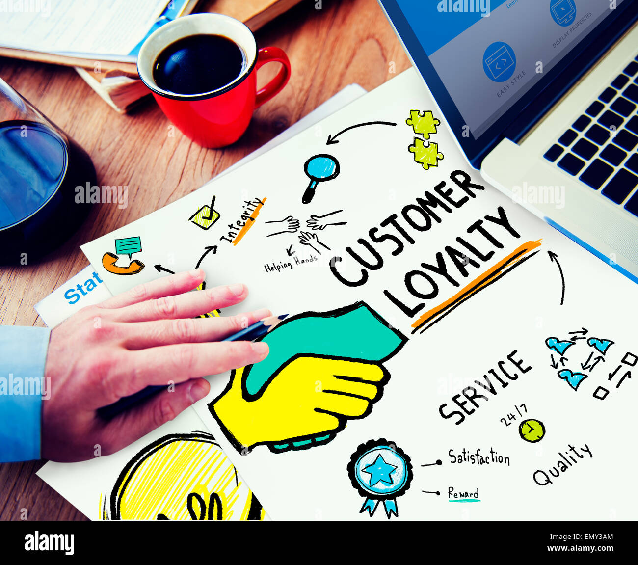Customer Loyalty Service Support Care Trust Hand Concept Stock Photo ...