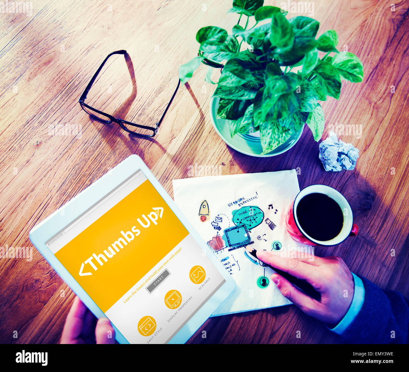 Digital Online Thumbs Up Like Social Media Concept Stock Photo - Alamy