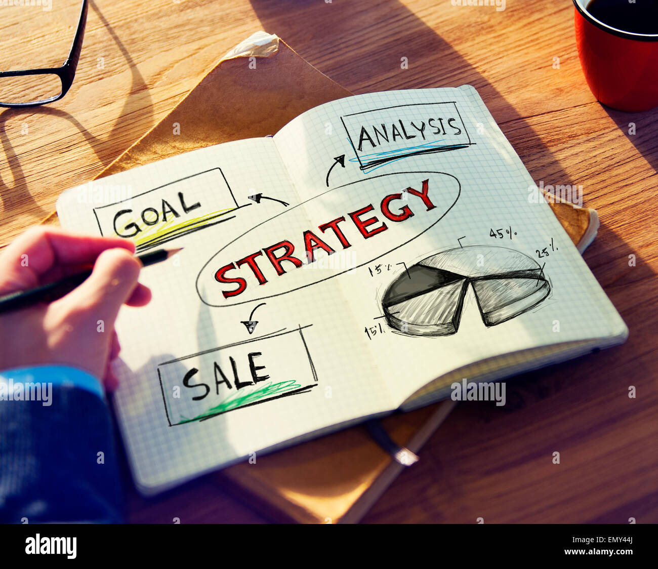 Man with Note Pad and Strategy Concept Stock Photo - Alamy