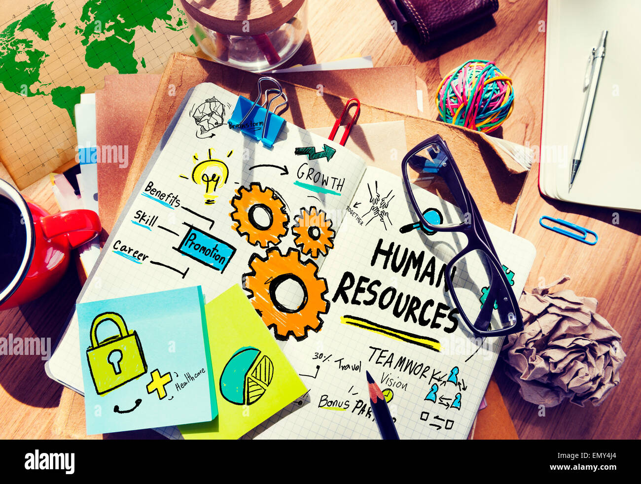 Human Resources Employment Job Teamwork Office Desk Concept Stock Photo ...