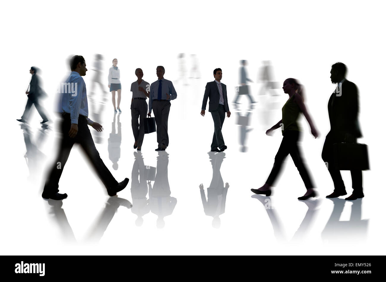 Busy scene business people Cut Out Stock Images & Pictures - Alamy