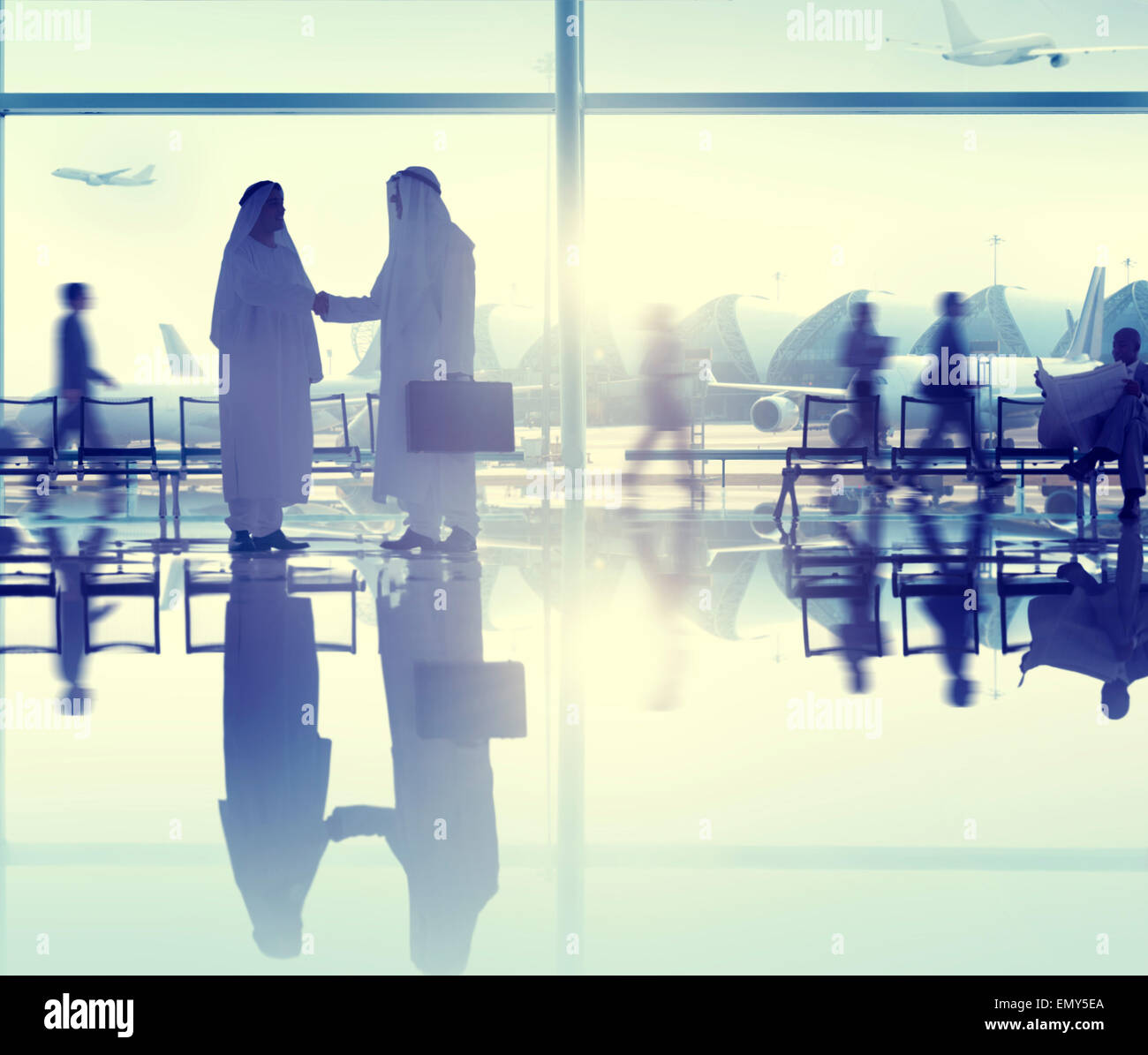 People Airport Business Travel Communication Agreement Concept Stock ...