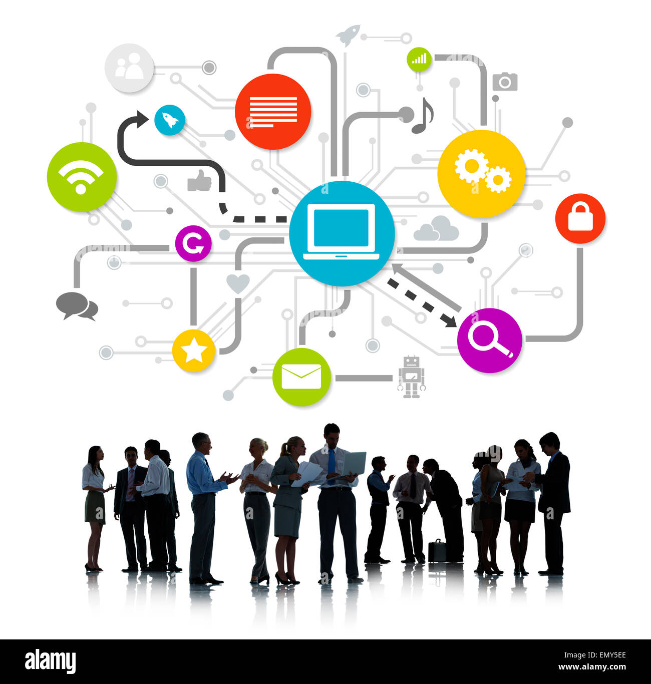 Group Of Business People Working And Global Networking Themed Images ...