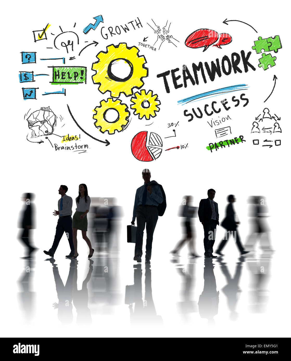 Teamwork Team Together Collaboration Business Commuter Travel Concept ...
