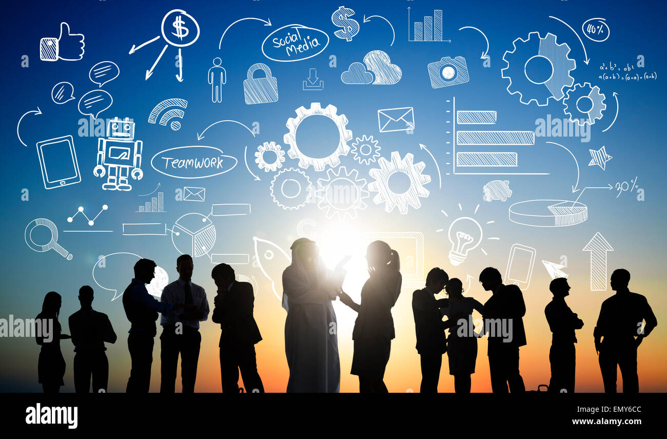 Business People Teamwork Talking Stock Photo - Alamy