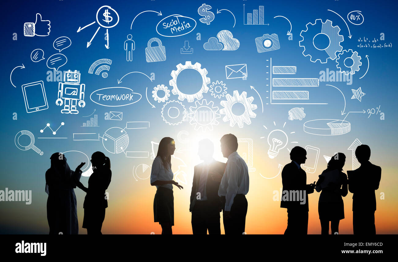 Business People Teamwork Talking Stock Photo - Alamy