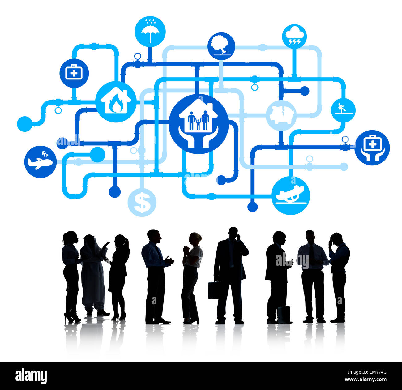 Group of Corporate People Having a Discussion About Global Calamity ...