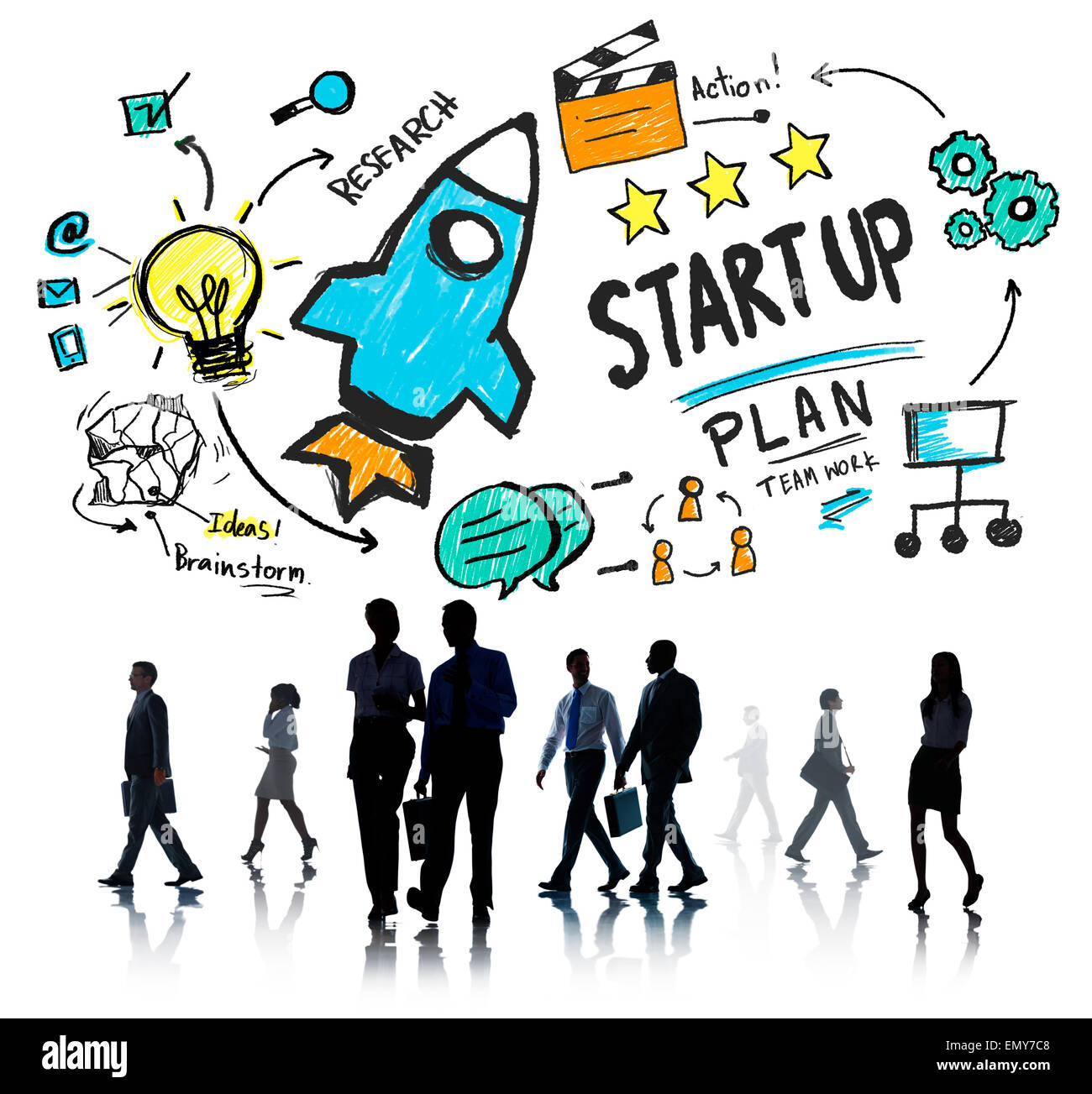 Start Up Business Launch Success Business Commuter Concept Stock Photo ...