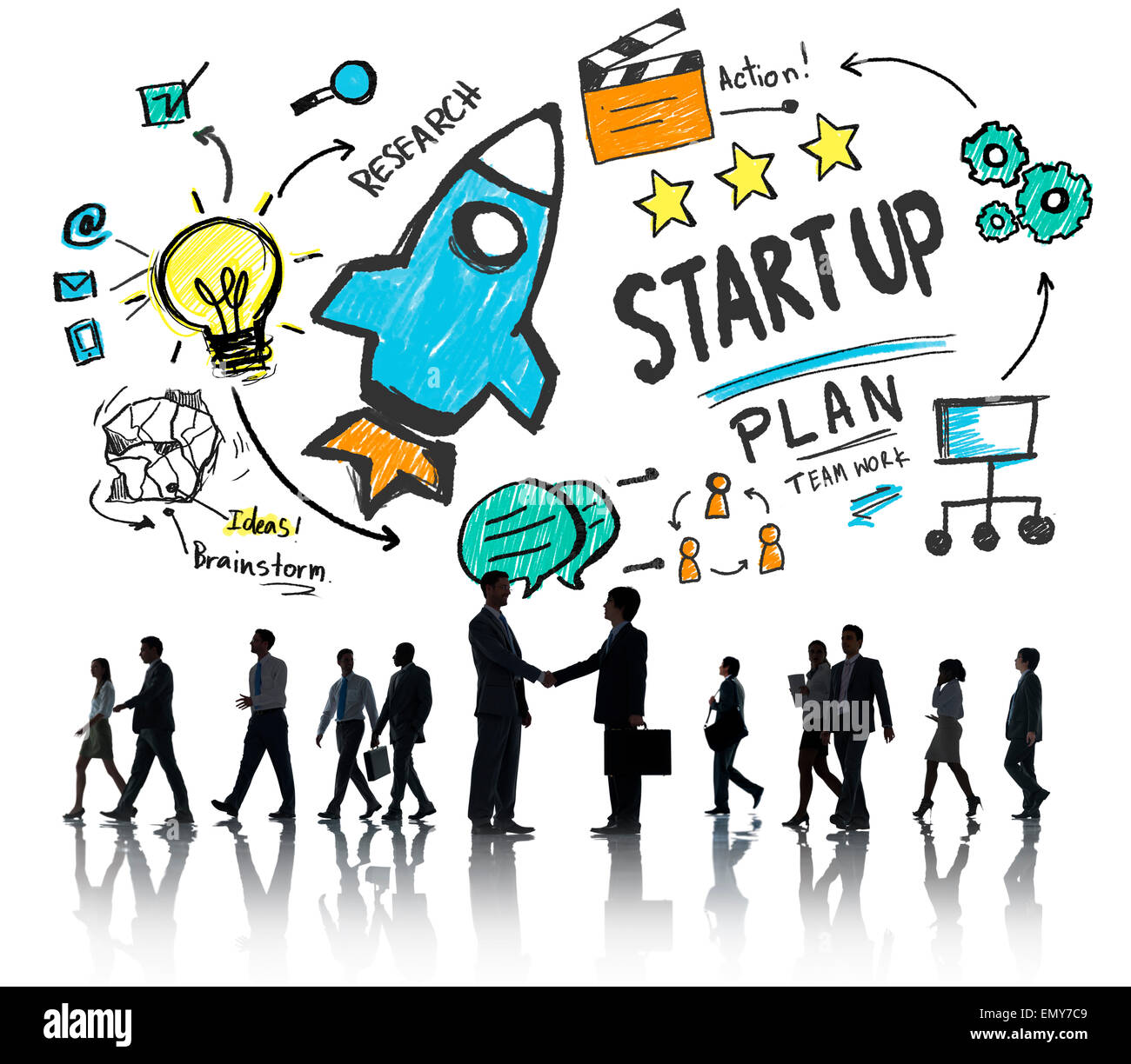 Start Up Business Launch Success Business Handshake Concept Stock Photo ...