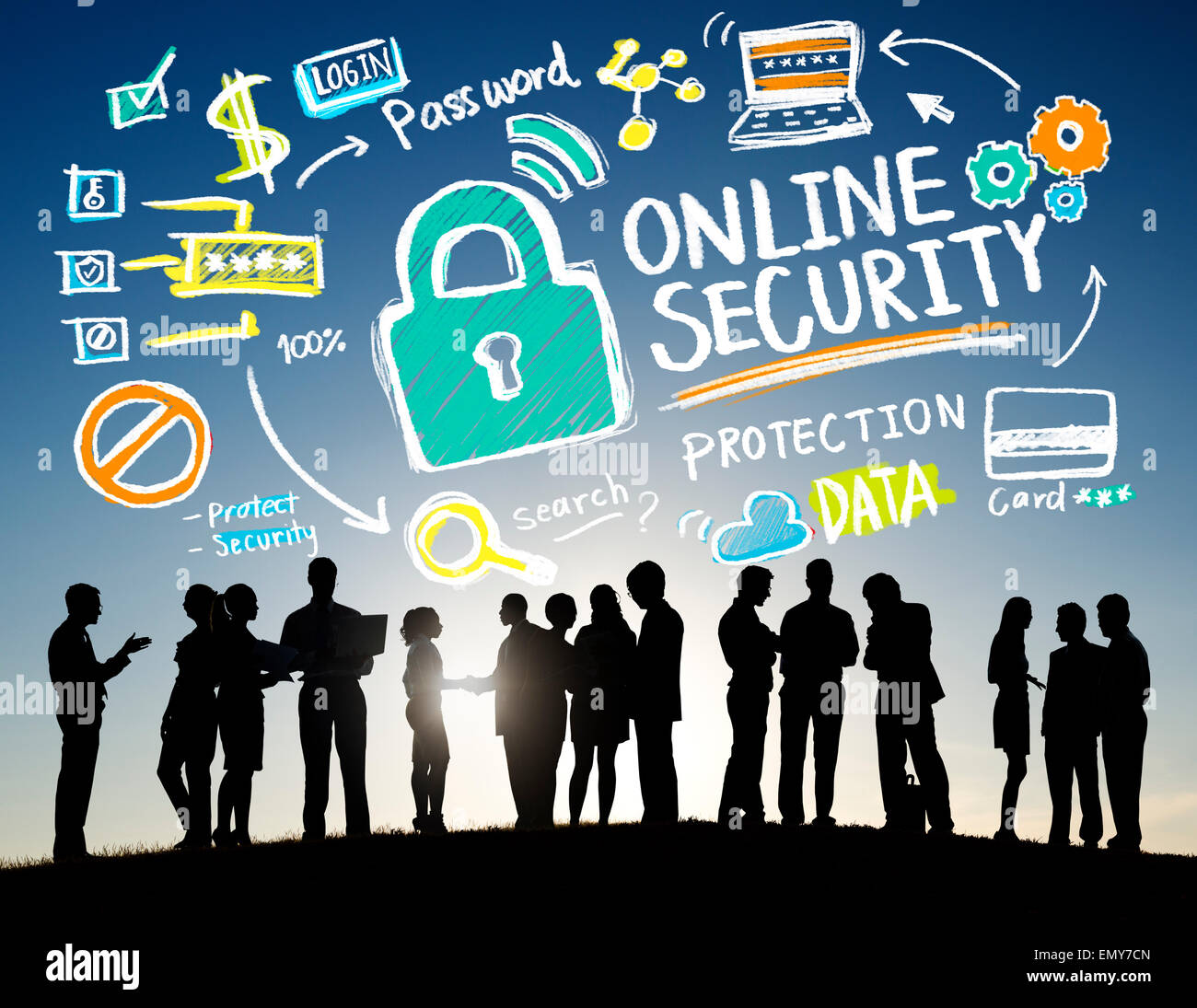 Online Security Protection Internet Safety Business Communication ...