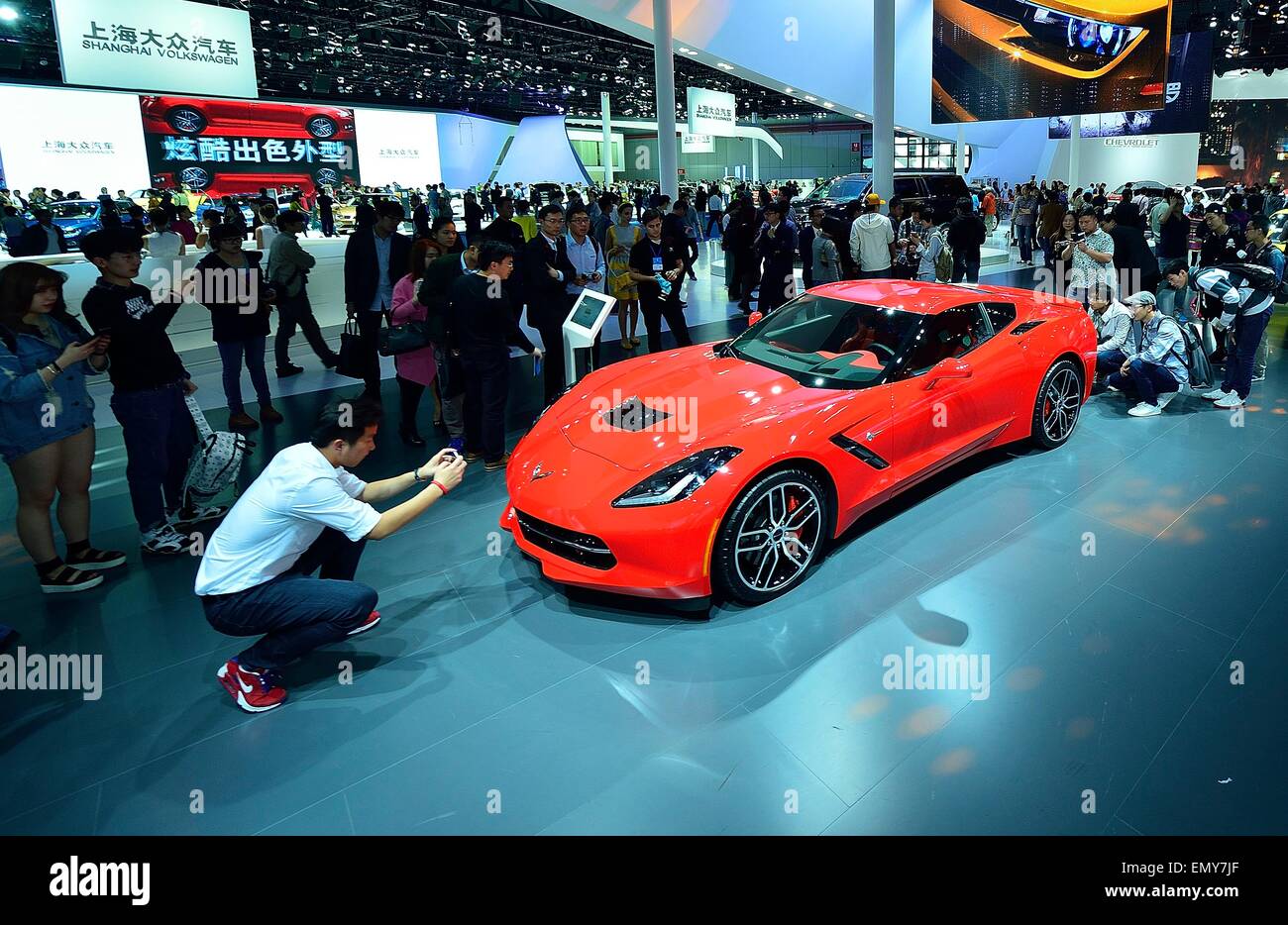 Shanghai, China. 23rd Apr, 2015. The new Chevrolet Corvette during the ...