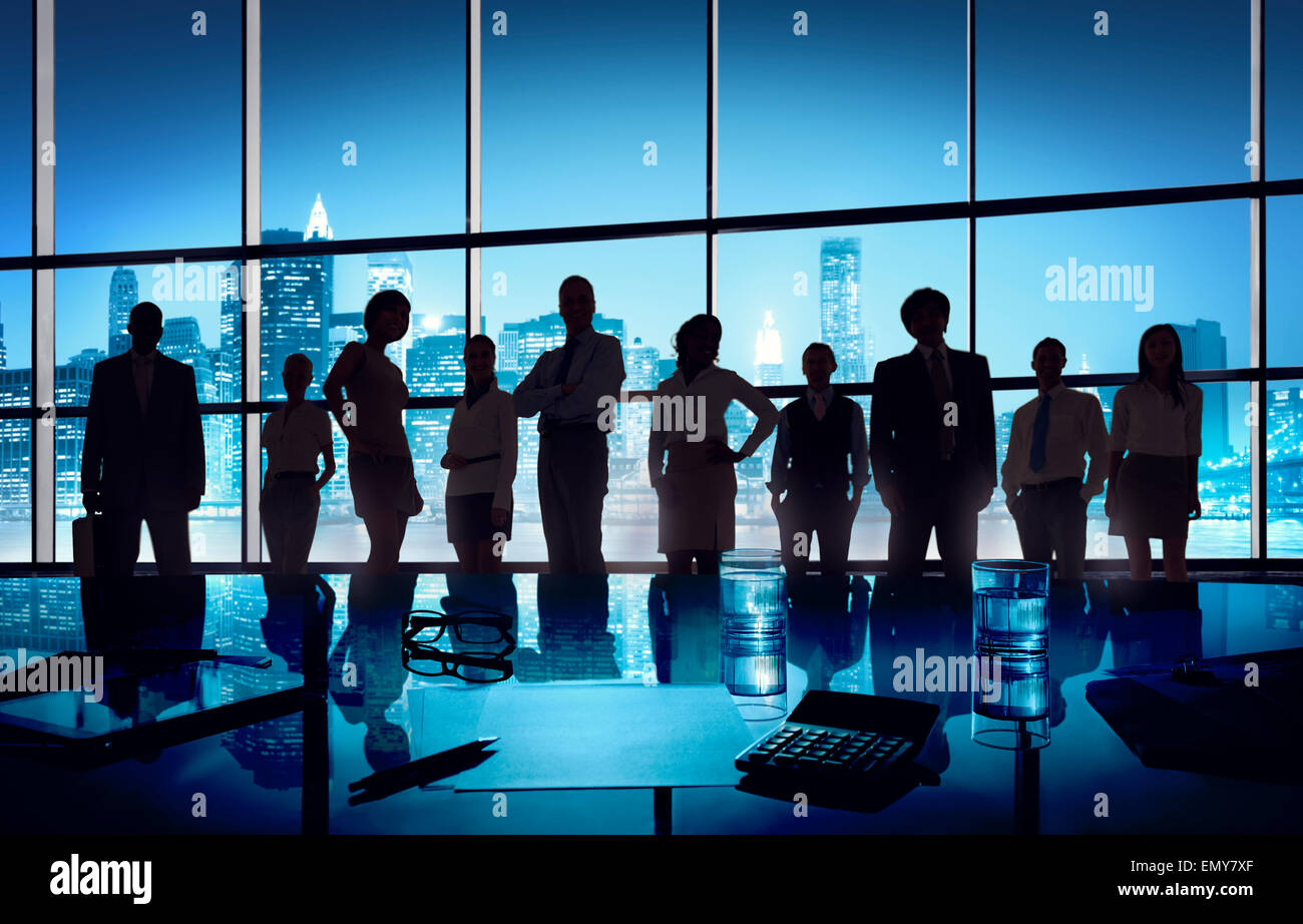 Businessman looking up in crowd hi-res stock photography and images - Alamy