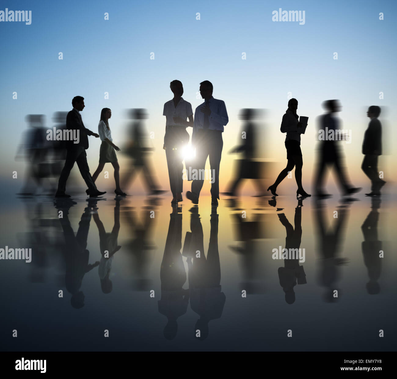 Two Business people in motion Stock Photo - Alamy