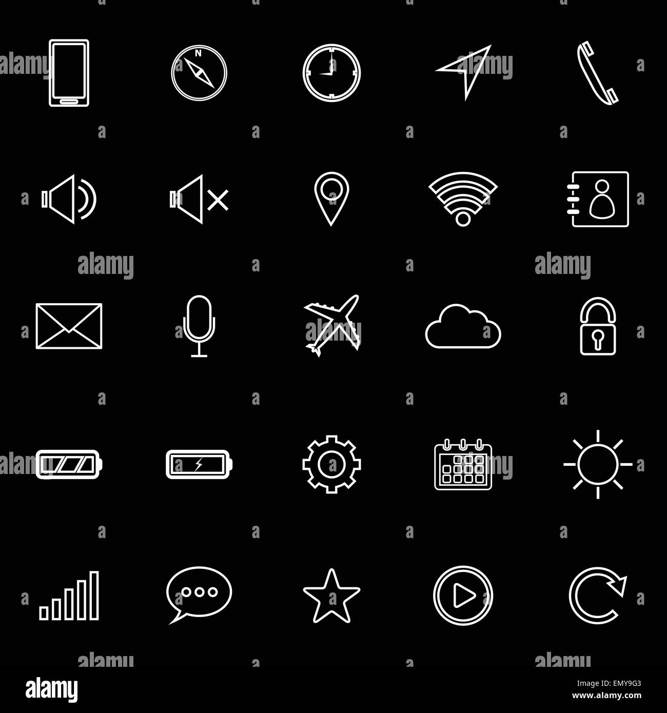 Battery on black background Stock Vector Images - Alamy