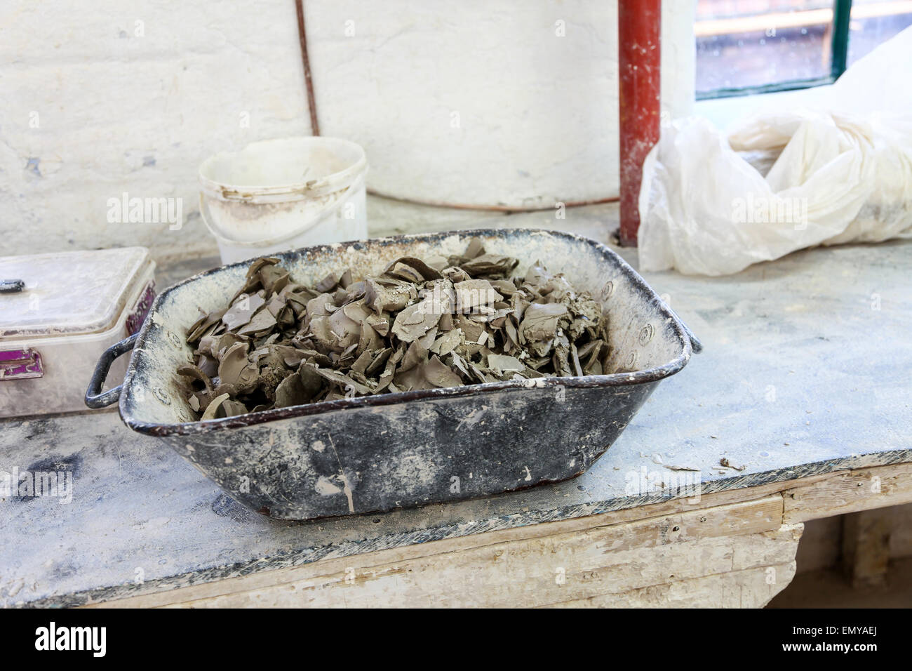 Waste clay used in pottery at the Burleigh Middleport pottery factory ...