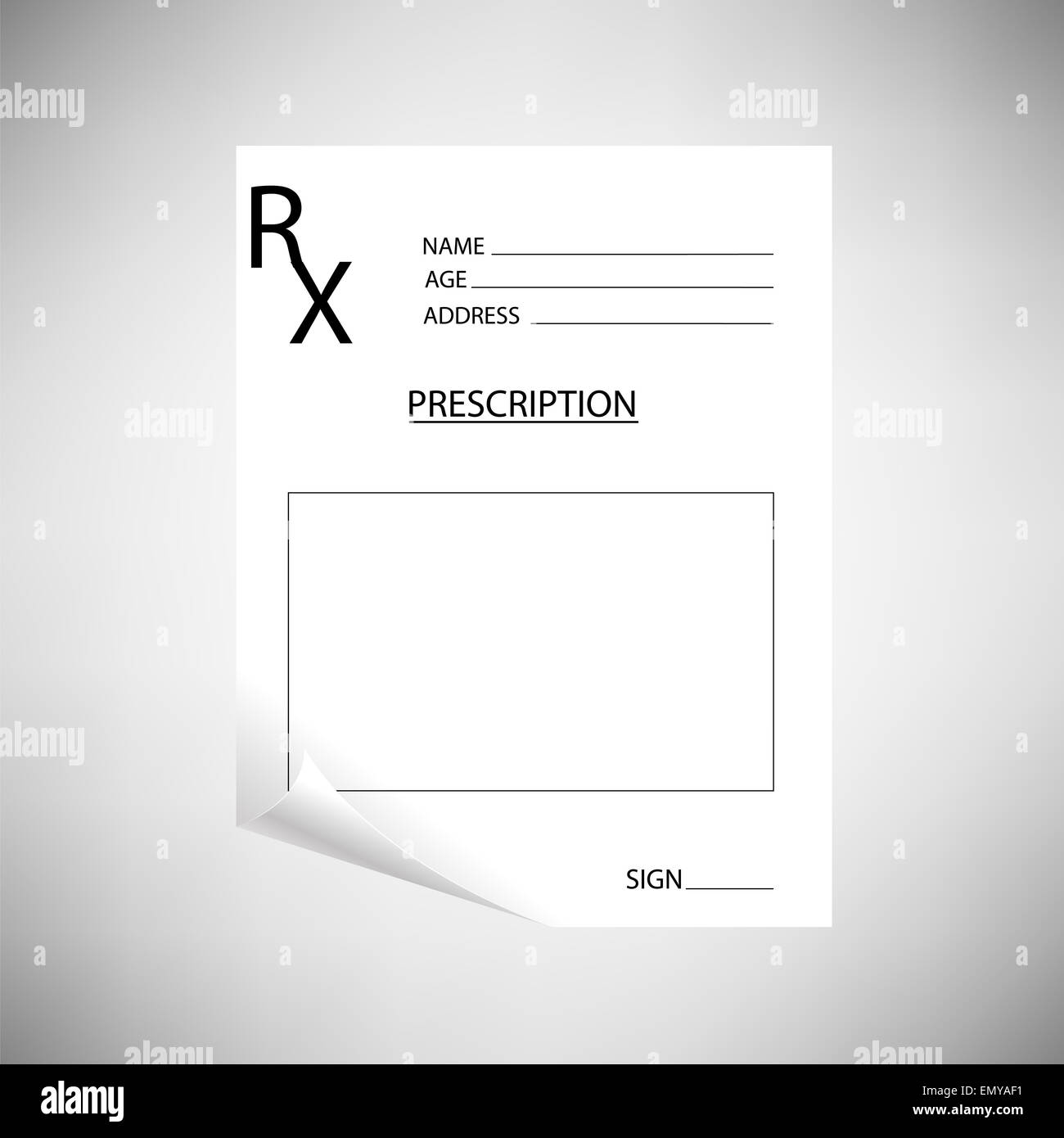 Blank prescription pad Black and White Stock Photos & Images - Alamy