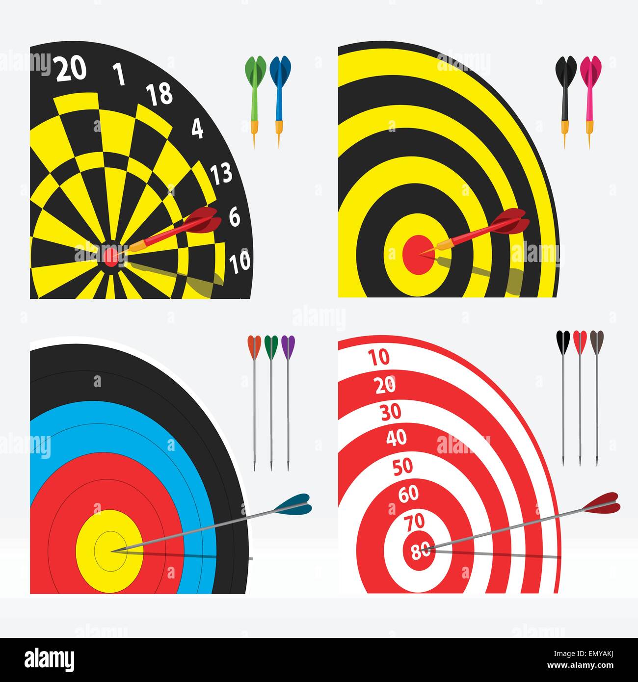 Vector Set of Four Different Targets Stock Vector Image & Art - Alamy