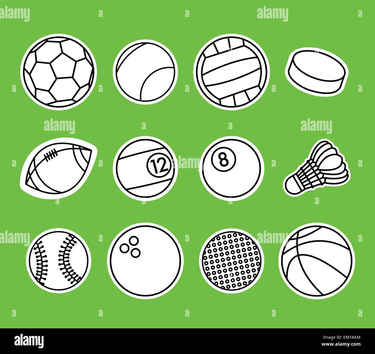 Vector Set of Sport Balls Stock Vector Image & Art - Alamy