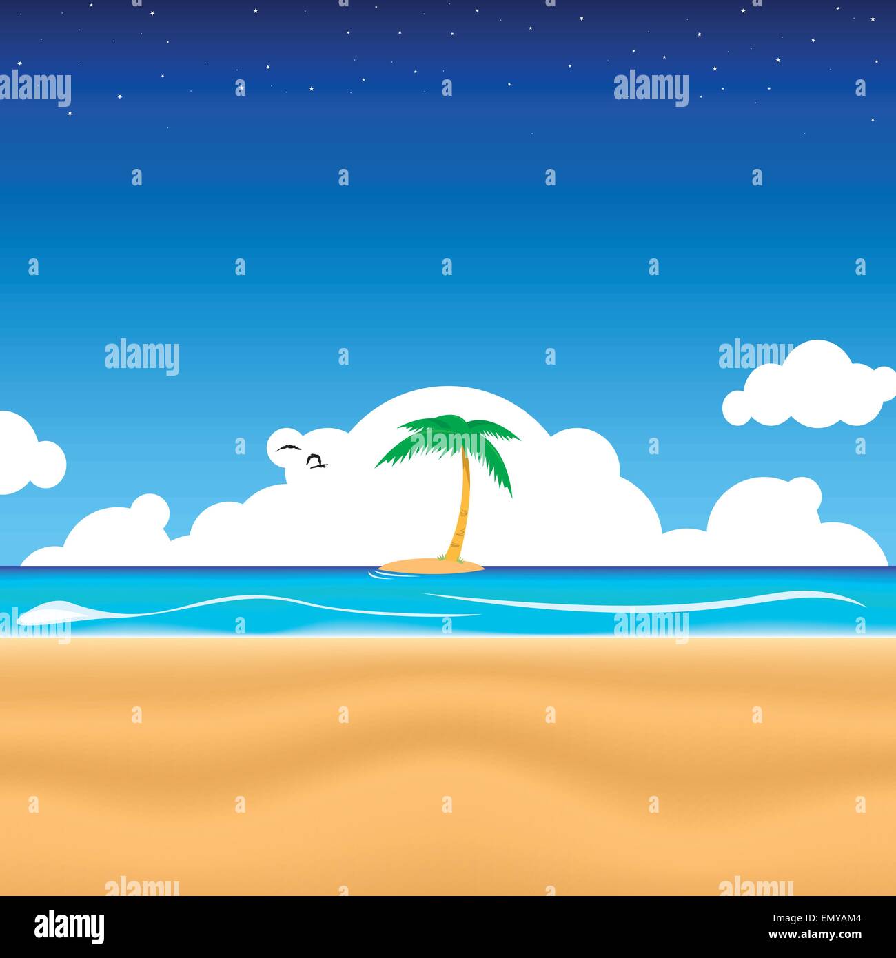 Vector illustration of a tropical beach Stock Vector Image & Art - Alamy