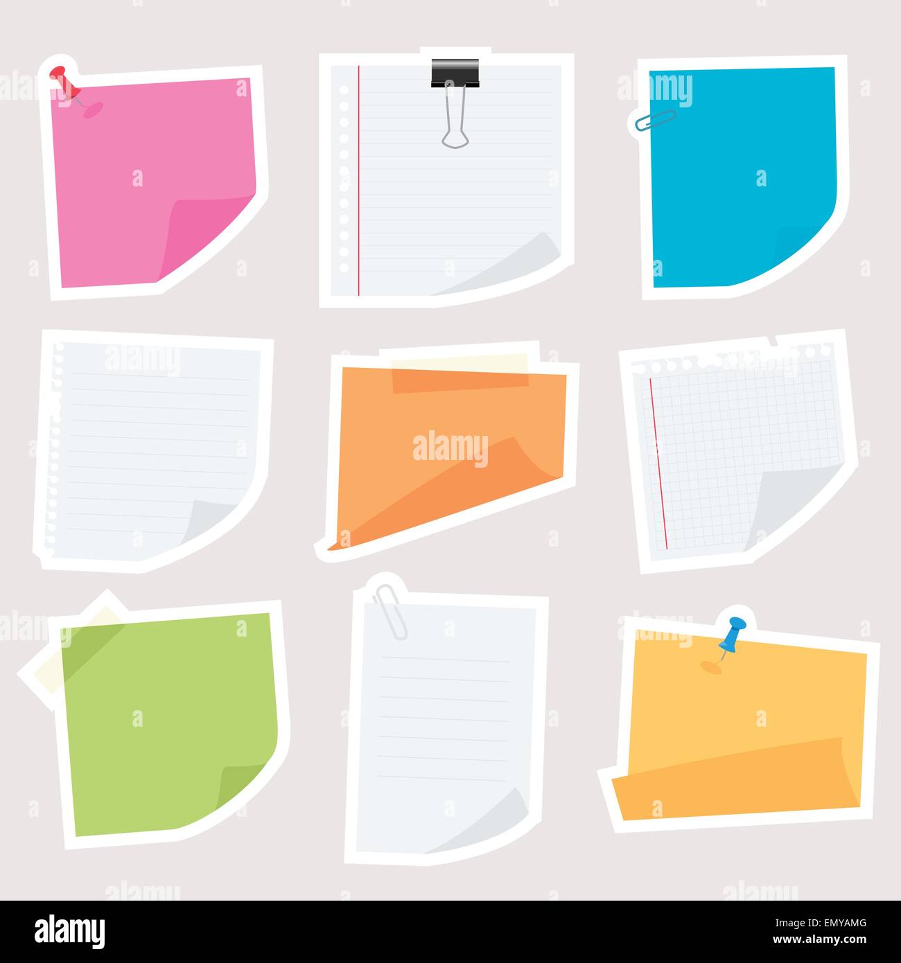 Blank notes and papers Stock Vector Images - Alamy