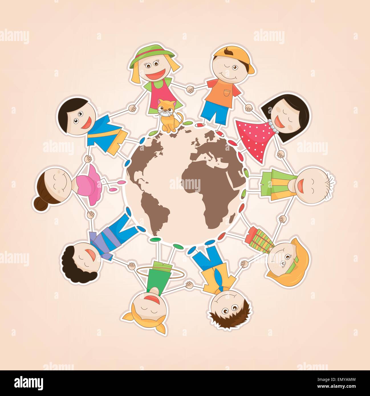 Kids Around the World Stock Vector Image & Art - Alamy