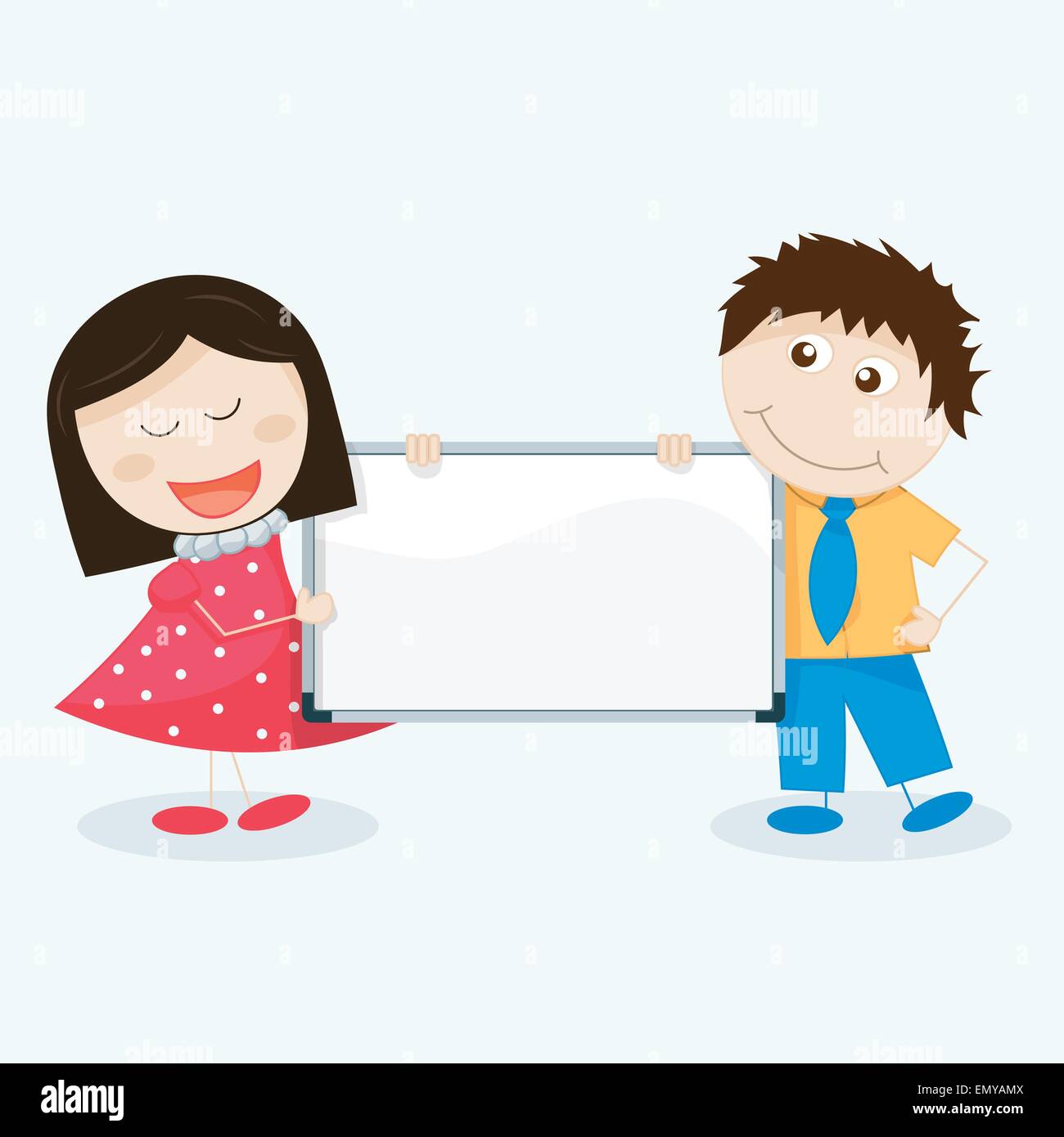Kids with a Blank Signboard Stock Vector Image & Art - Alamy