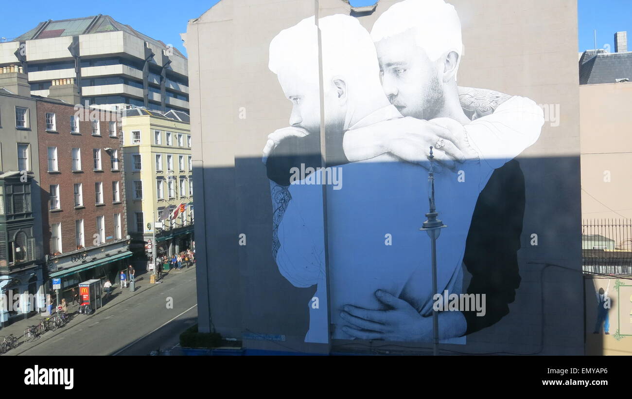Image of 'Yes Equality' campaign related mural on display in Dublin ...