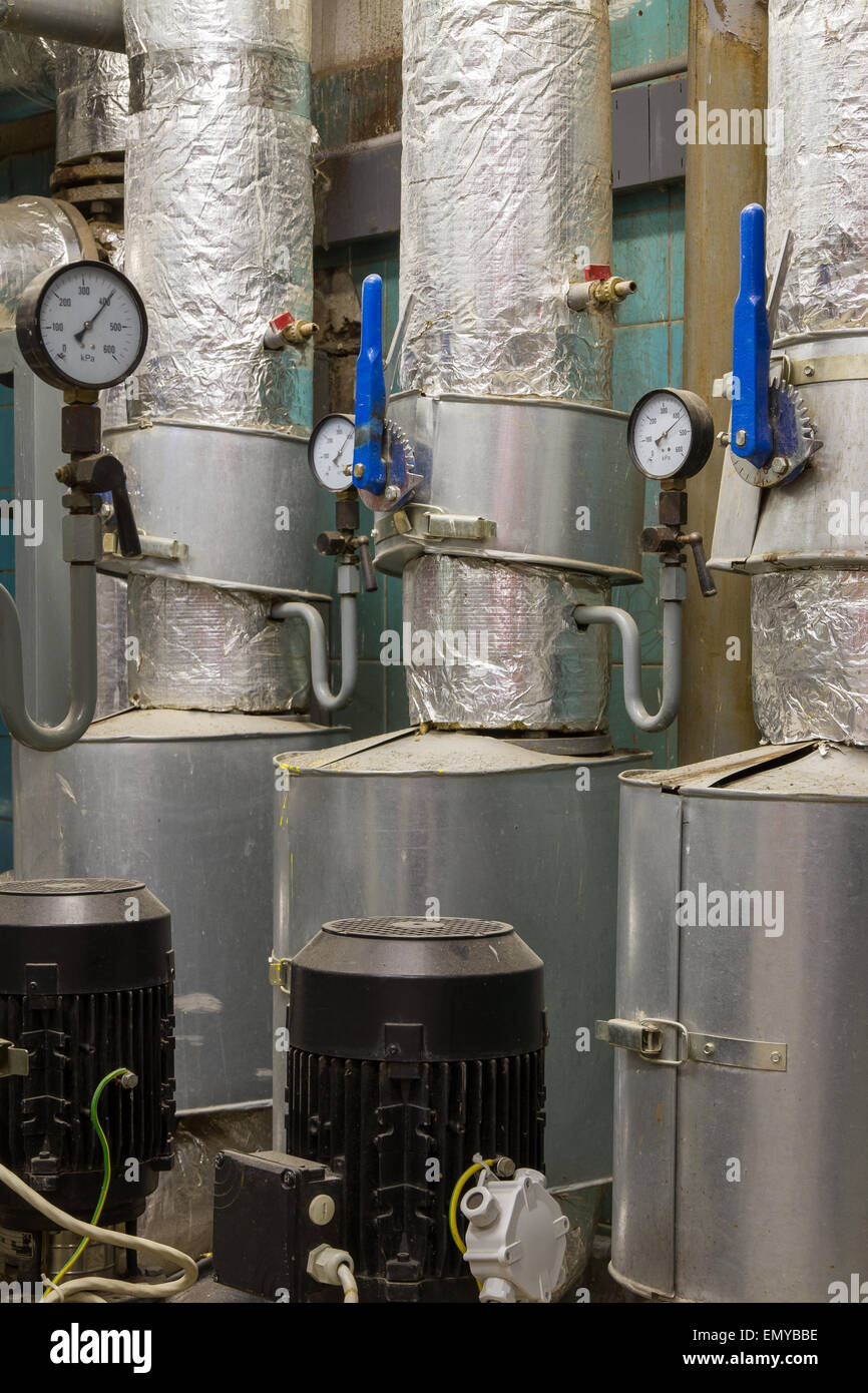 Manometer pressure in the boiler room Stock Photo - Alamy