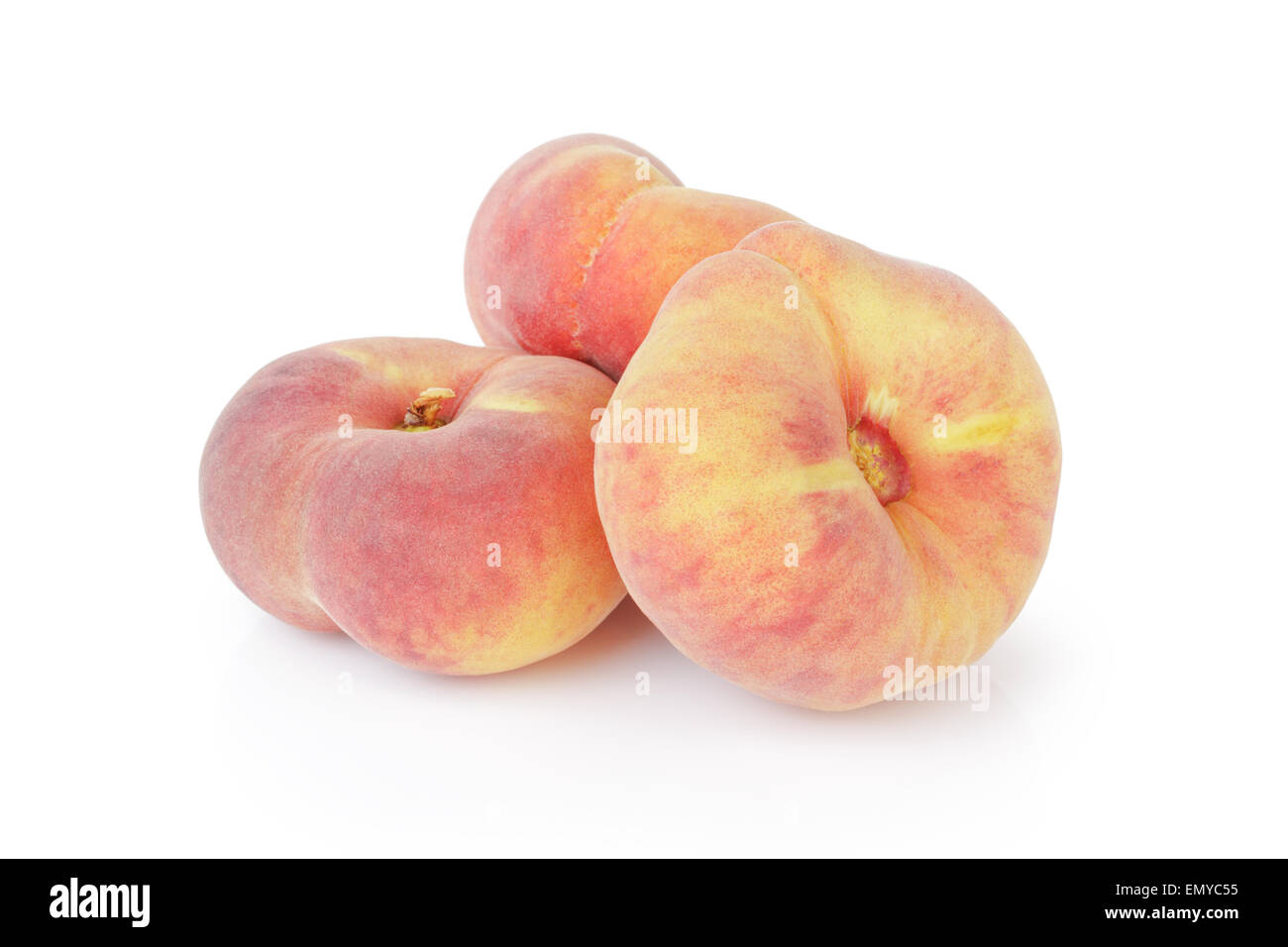 fresh asian flat peaches isolated Stock Photo - Alamy