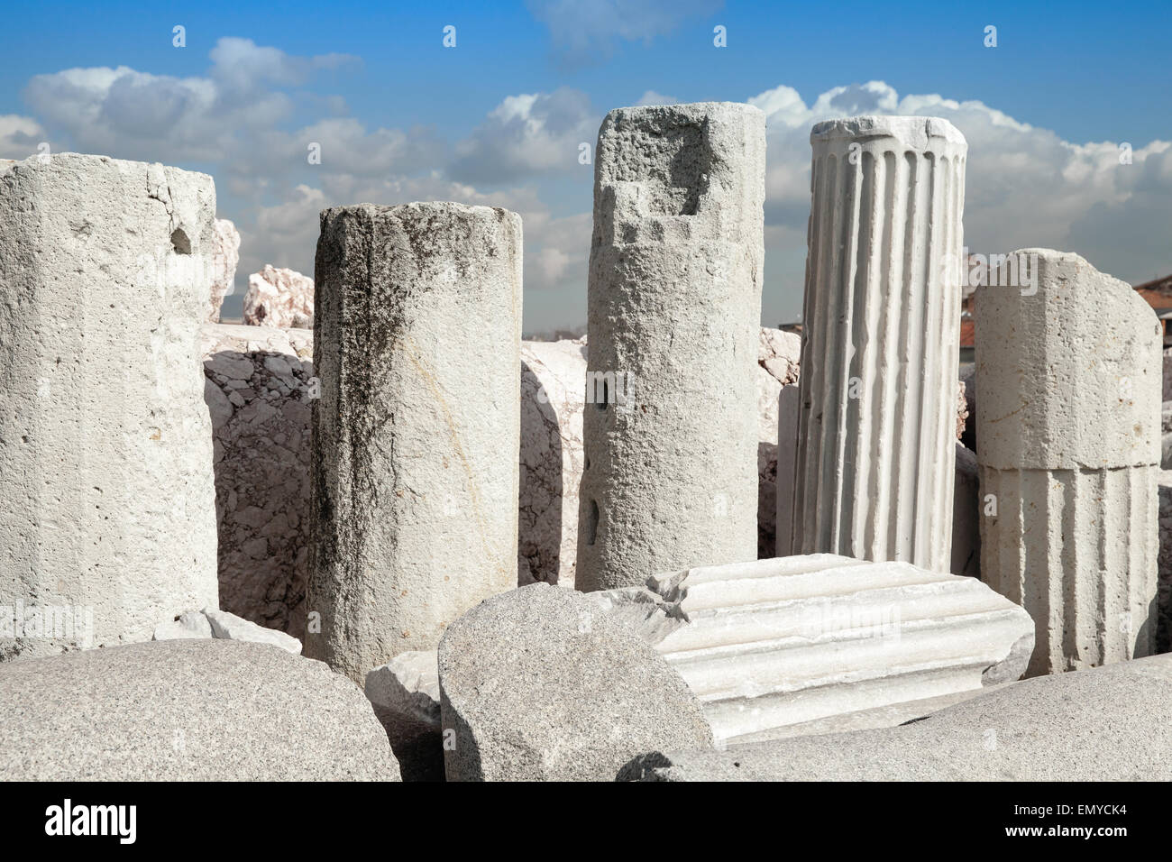 Ancient columns in a row. Smyrna. Izmir, Turkey Stock Photo - Alamy