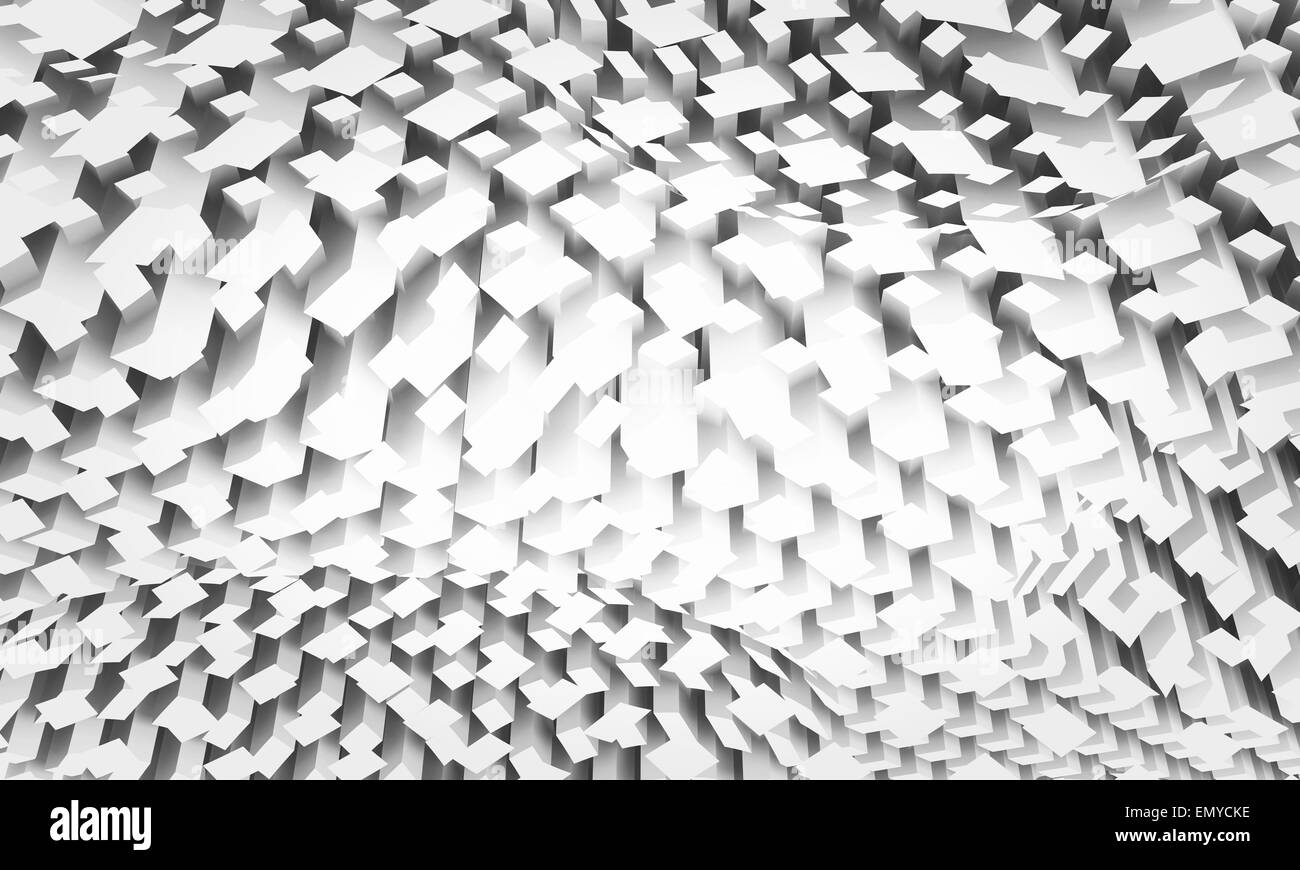 Abstract monochrome digital background with chaotic square pattern on a ...