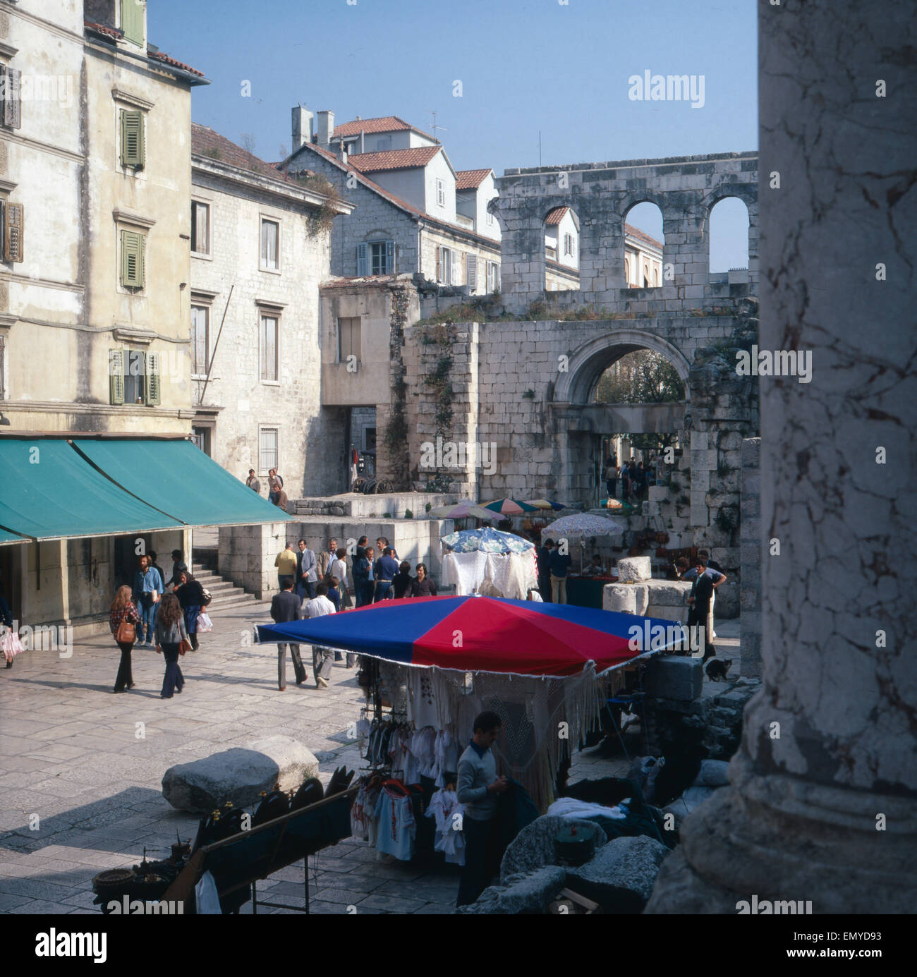 Eine Reise nach Split, Kroatien, Dalmatien, Jugoslawien 1980er Jahre. A ...